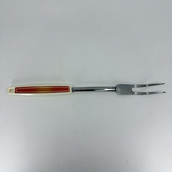 Ekco | Dining | Ekco Chromium Plated Serving Fork White Plastic Handle ...